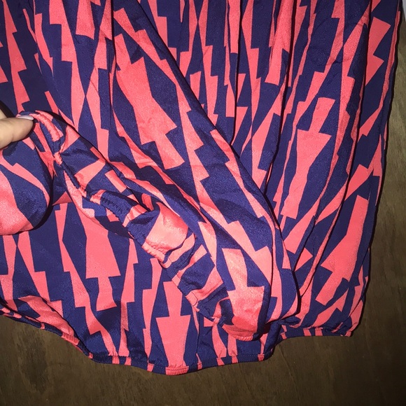 Eclair | Tops | Eclair Coral Navy Tribal Geometric Open Front Top ...